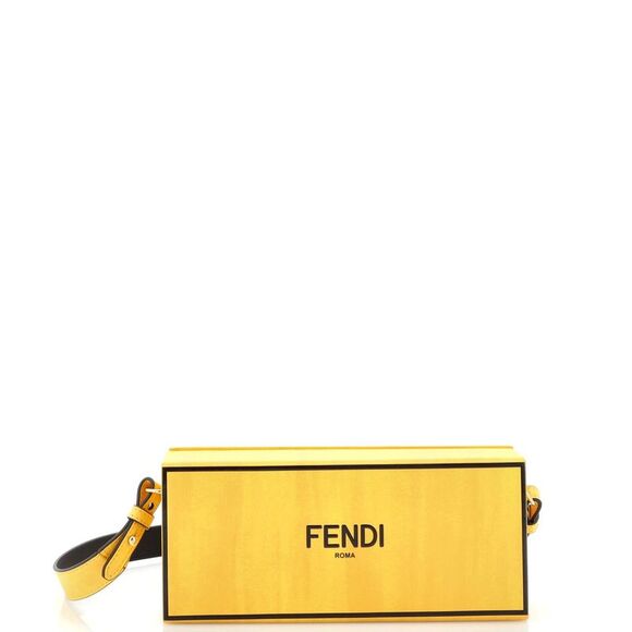 Fendi | Bags | Fendi Logo Horizontal Box Crossbody Bag Leather Yellow ...
